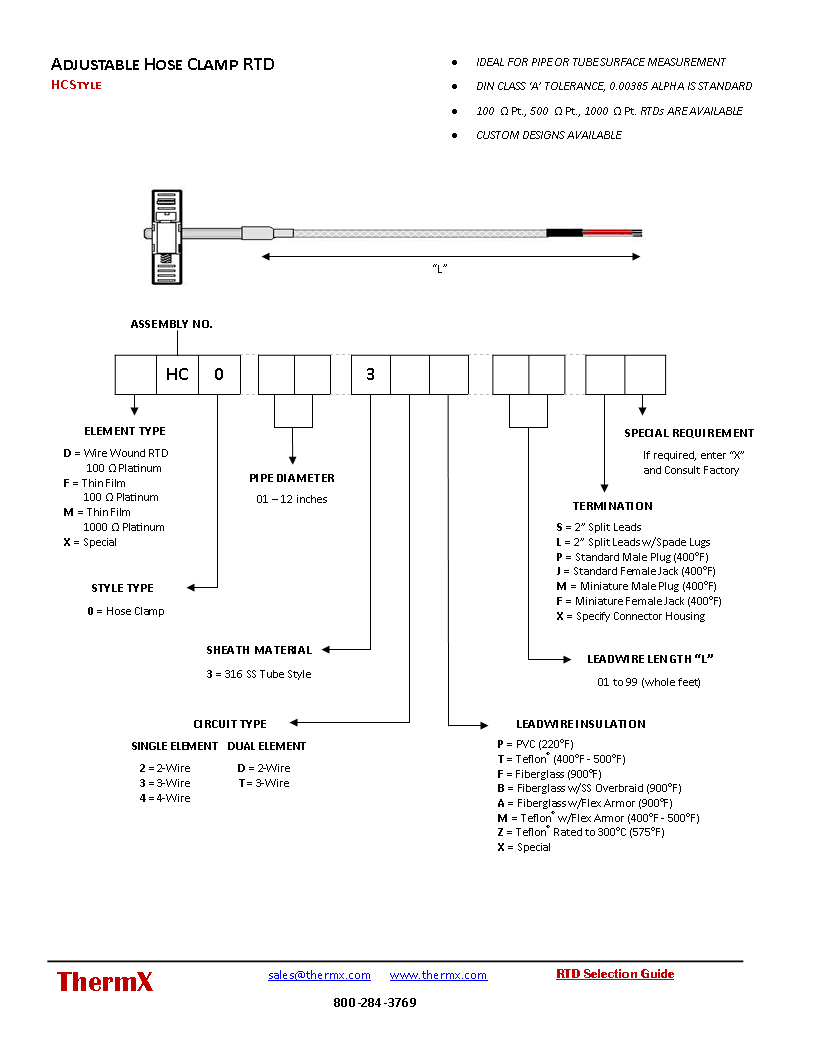 Adjustable Hose Clamp RTD - ThermX Southwest
