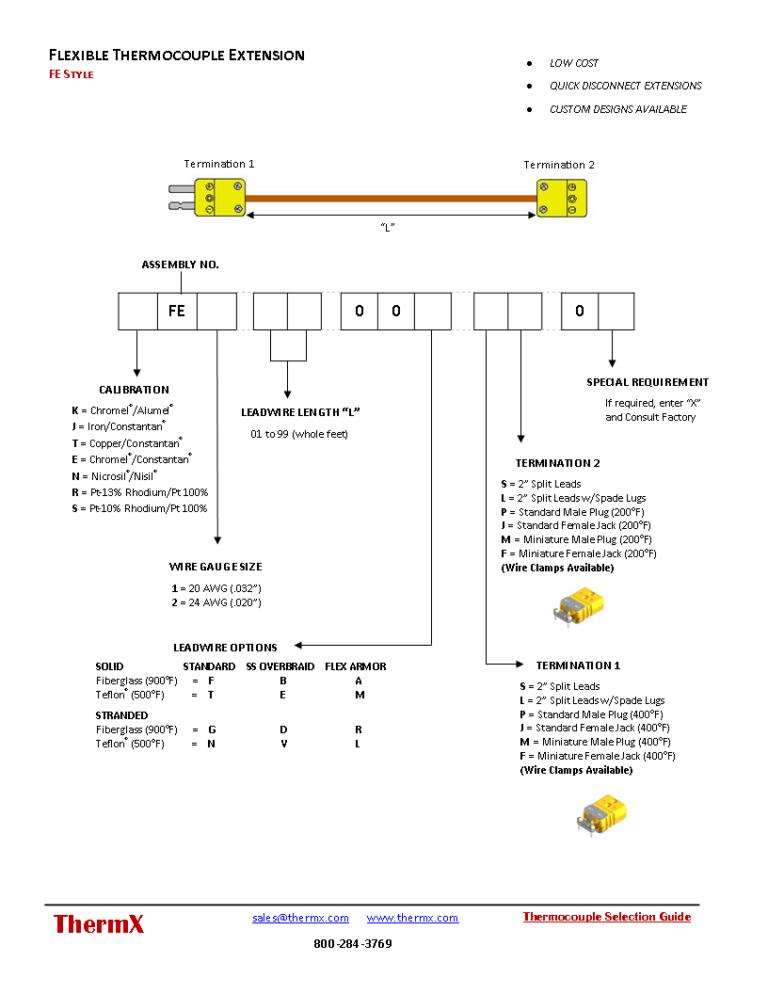 Flexible Thermocouple Extension - ThermX Southwest