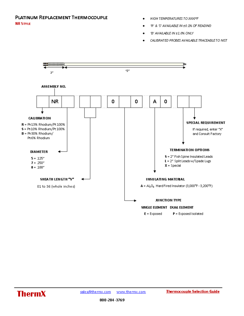 Platinum Replacement Thermocouple - ThermX Southwest