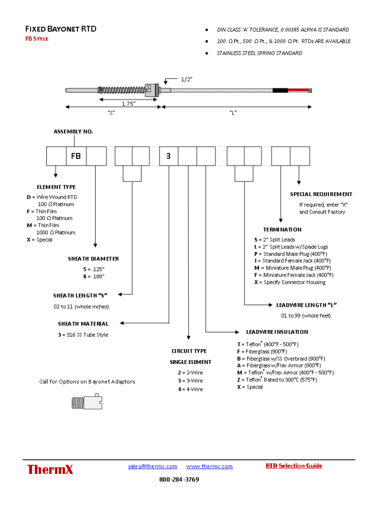 Fixed Bayonet RTD - ThermX Southwest