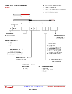 Tube and Wire Thermistor Probe - ThermX Southwest