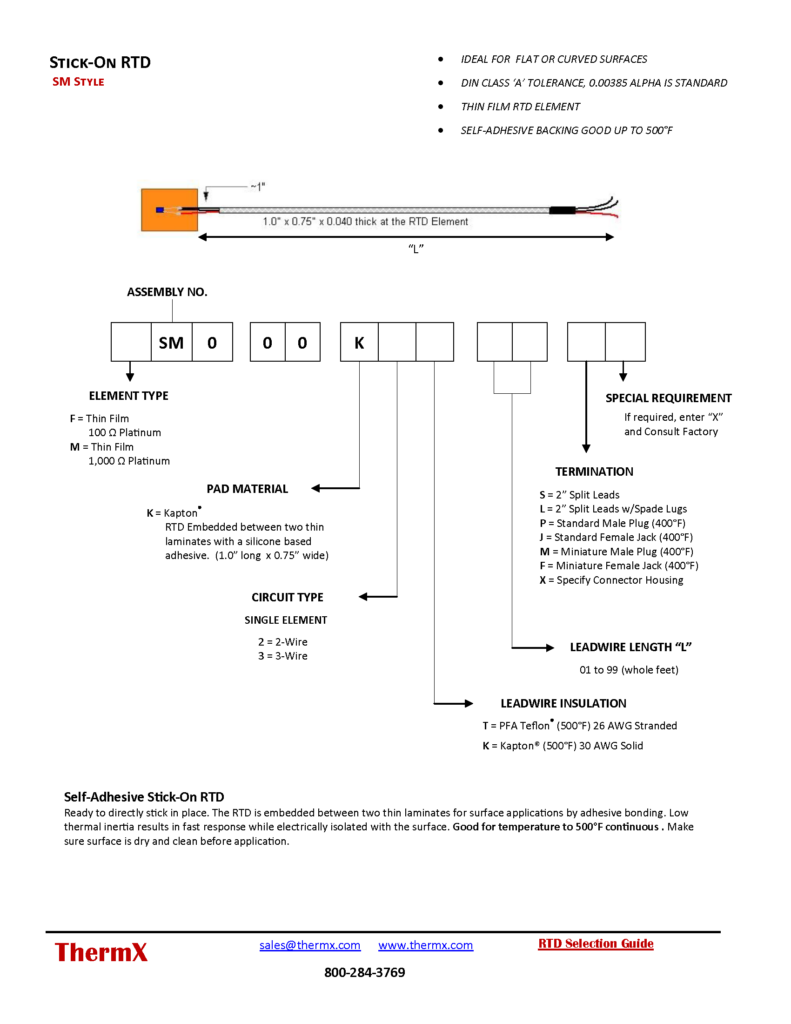 Stick-On RTD - ThermX Southwest