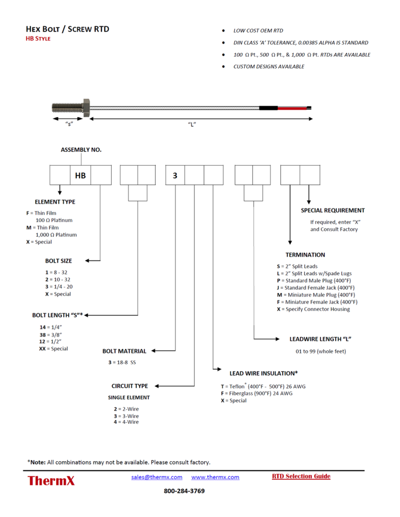 Hex Bolt RTD - ThermX Southwest